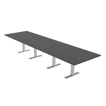 6X3 Rectangular Conference Table With Square Metal Base Power Module ...