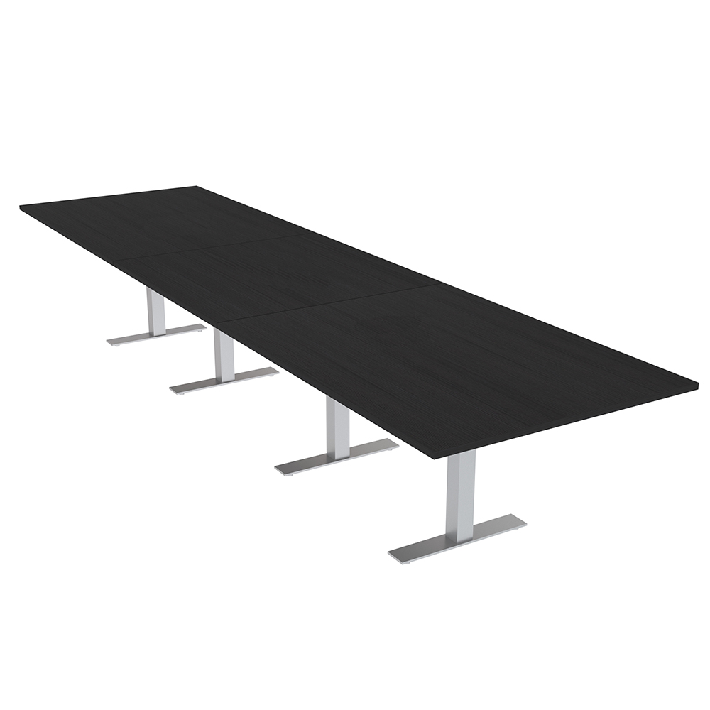 16 Ft Modular Rectangular Conference Table Metal T Bases Power Units ...