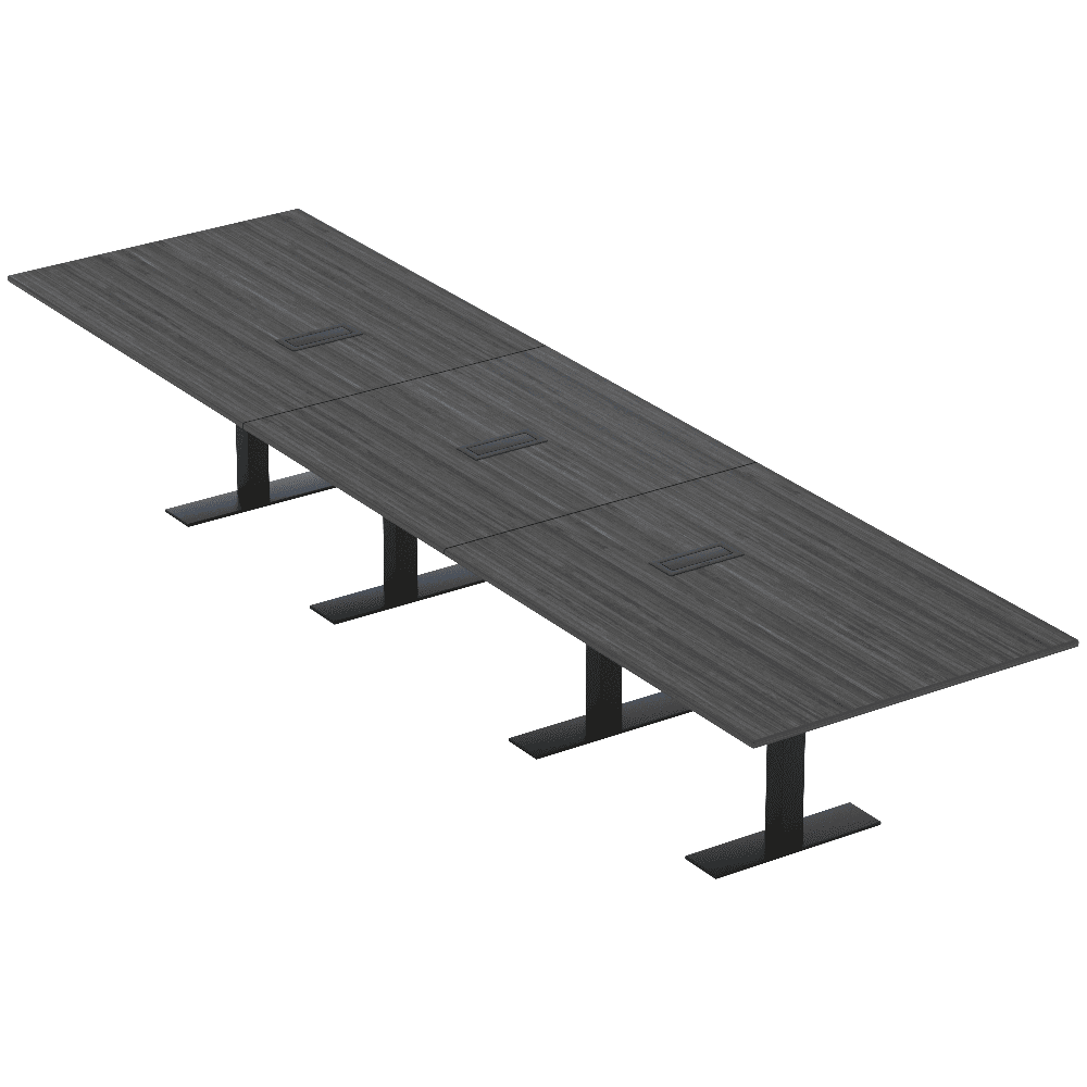 16 Ft Modular Rectangular Conference Table Metal T Bases Power Units ...
