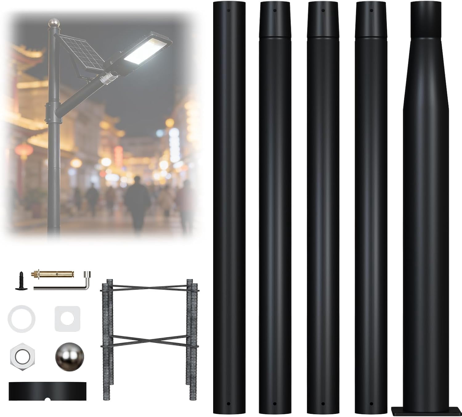 16 Ft Tall Street Light Pole, Street Light Installation Pole with ...