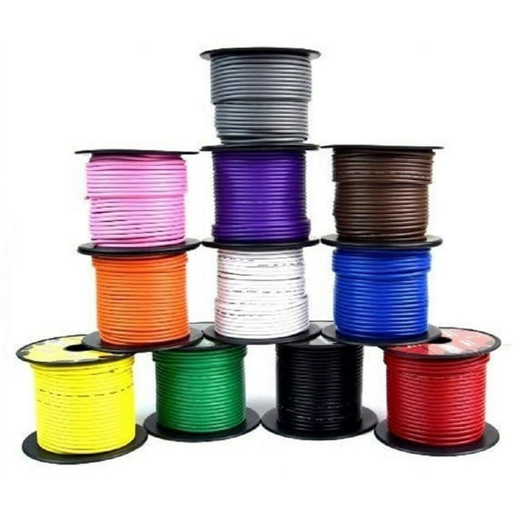 16 GA 100 FT SPOOLS PRIMARY AUTO REMOTE POWER GROUND WIRE CABLE (10 ...