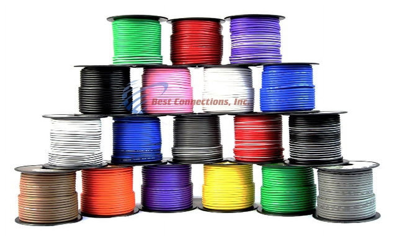 16 GA 100 FT SPOOLS PRIMARY AUTO REMOTE POWER GROUND WIRE CABLE (5 ...
