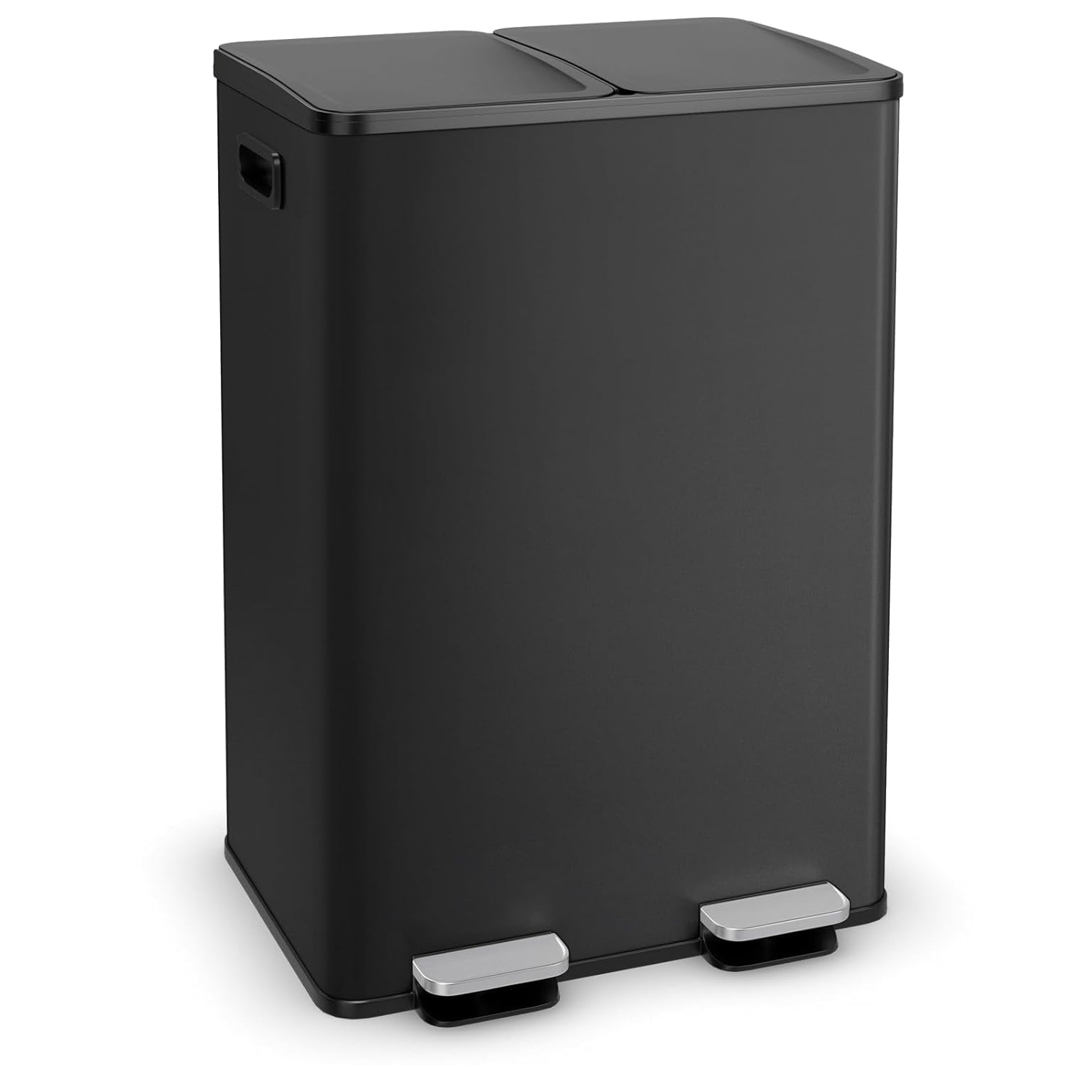 16 Gallon/ (2x30L) Stainless Steel Trash Can, Kitchen Trash Bin w/Dual ...