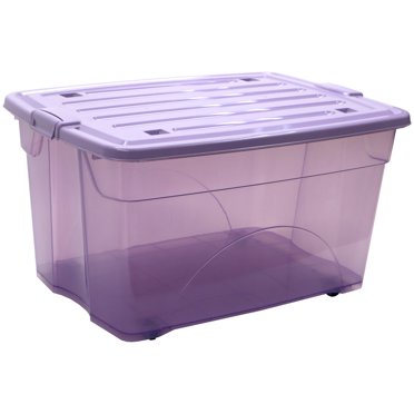 Homz 16 Gallon Latching Plastic Storage Box With Lid, Red and Green, 2 ...
