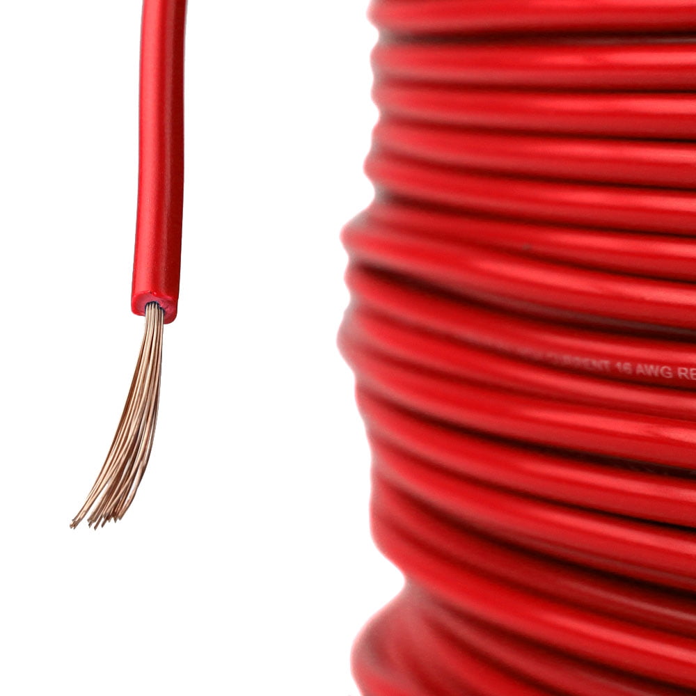 16 Gauge 10' Feet Red Primary Remote Wire 12V Auto Wiring Cable AWG ...