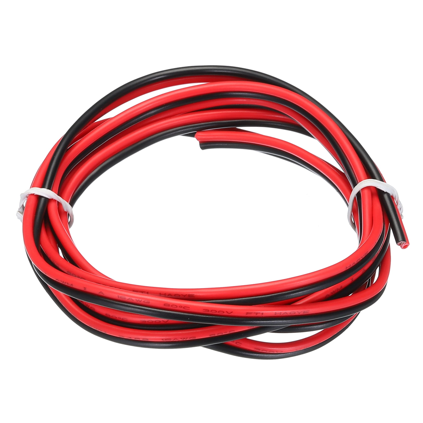 16 Gauge 2 Conductor Parallel Wire, 5Ft/1.5M Long 3mm Dia 300V for LED RGB Cable, Internal ...
