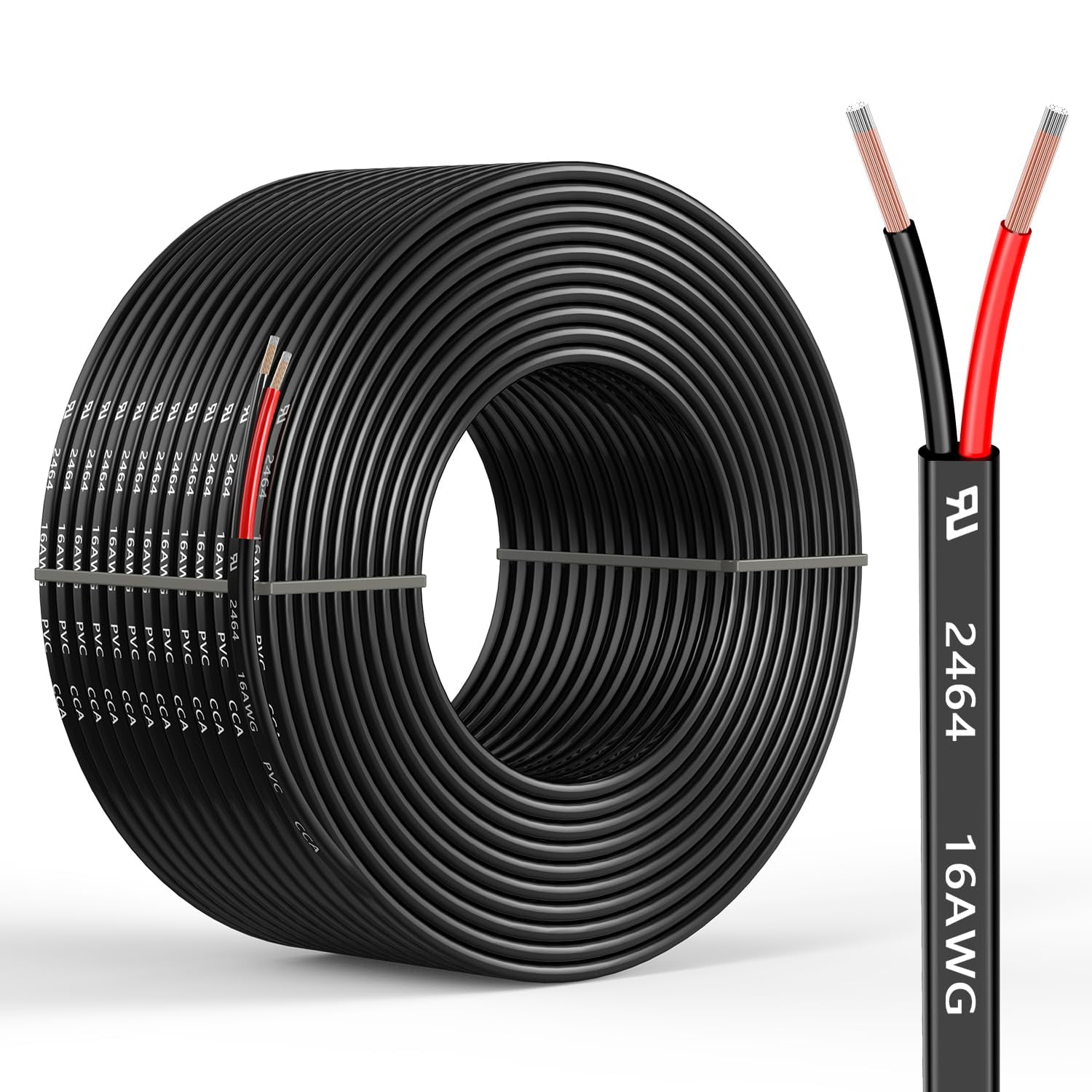 16 Gauge 2 Conductors 200FT Electrical Wire, Flexible Low Voltage PVC ...