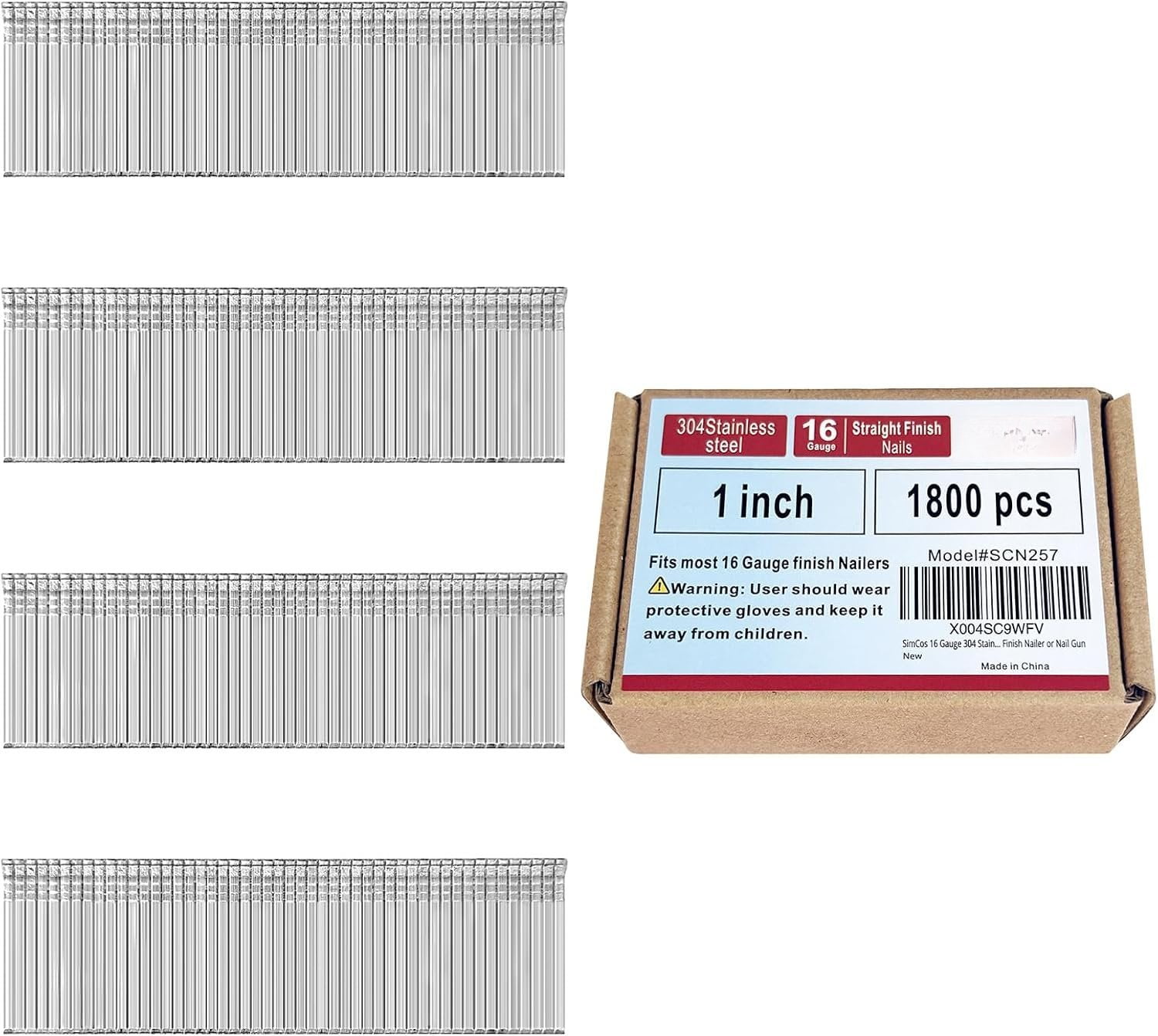 16 Gauge 304 Stainless Straight Finish Nails, Assorted Size Project for ...