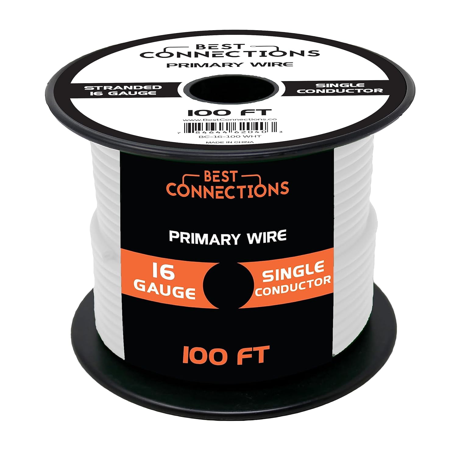 16 Gauge Car Audio Primary Wire (100ft–White)– Remote, Power/Ground ...