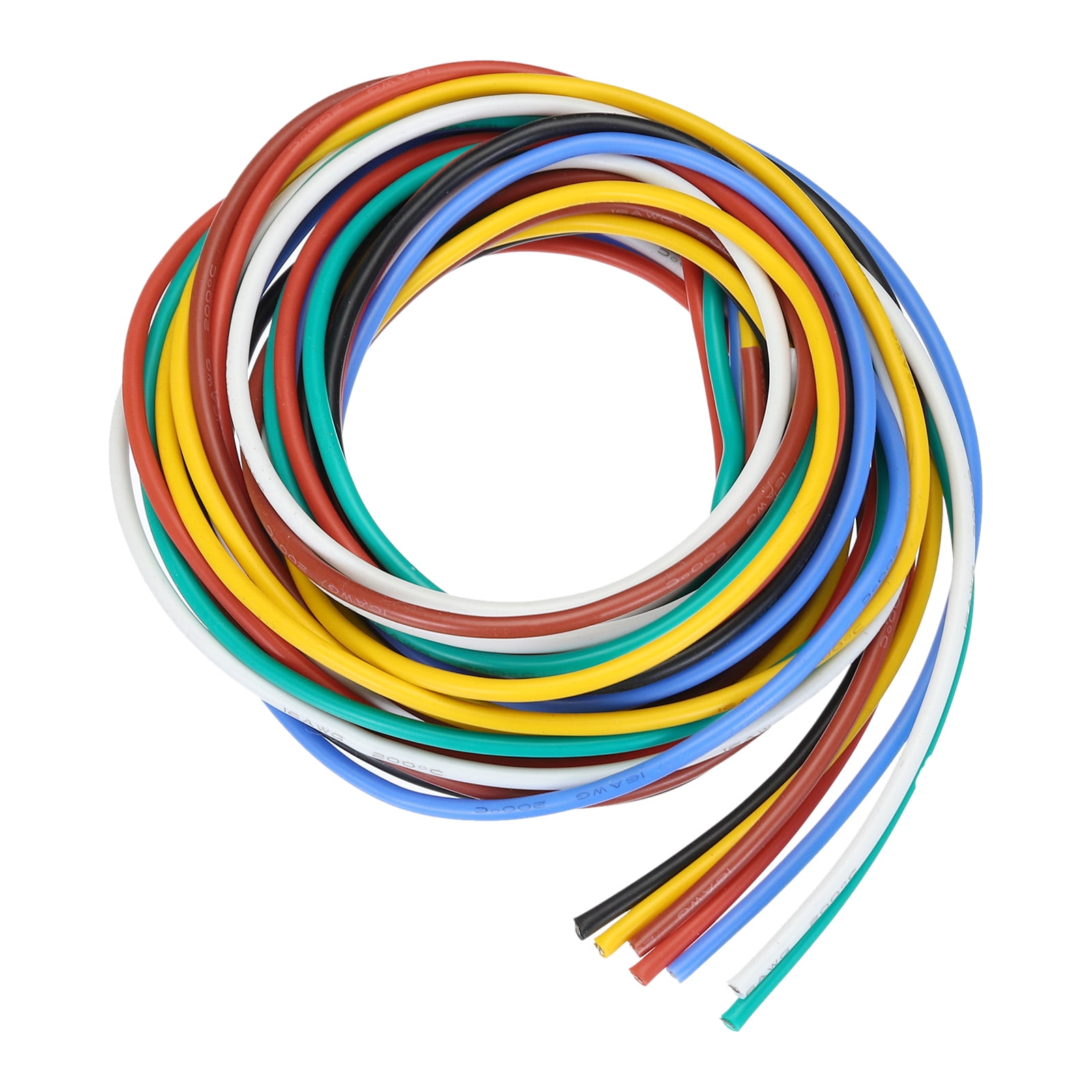 16 Gauge Hookup Wire 1.5m/5ft 16AWG Electrical Wire Spool Ul1007, 7 ...