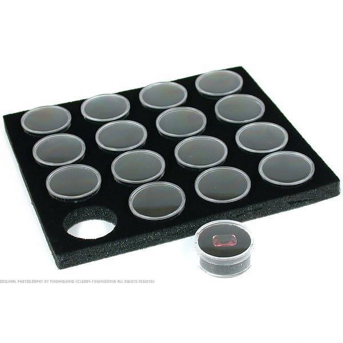 16 Gem Jars Gemstone Tray Showcase Travel Display Black - Walmart.com