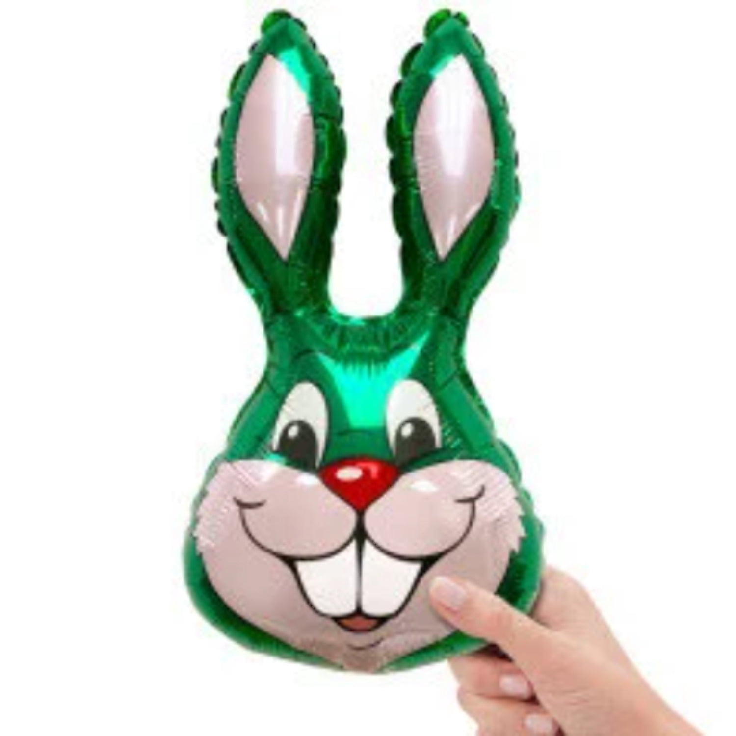 16" Green BUNNY RABBIT Head Easter Spring Mylar Foil Balloon • Party ...