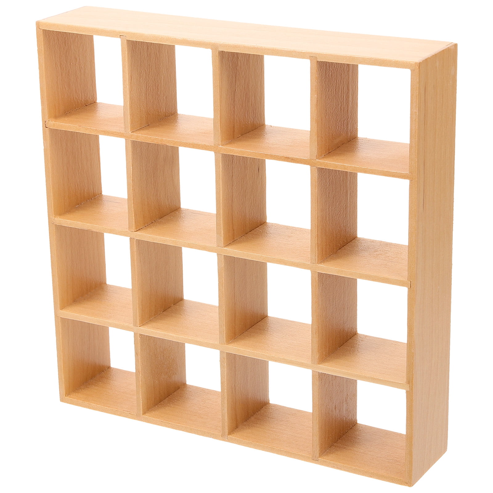 16 Grid Storage Rack Kids Bookshelf Shelves Bookcase Mini House Wooden ...