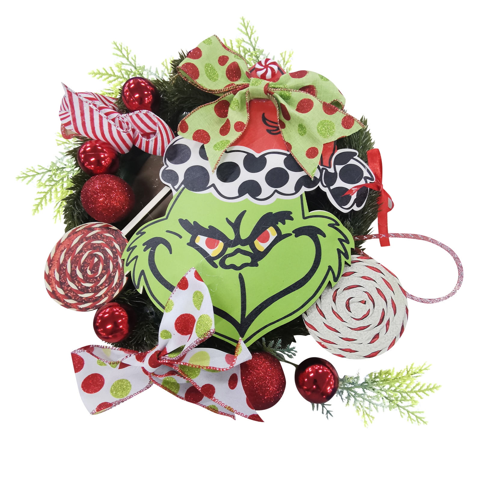 16" Grinch Christmas Flower Garland, 2025 Flower Garland Grinch Garland ...