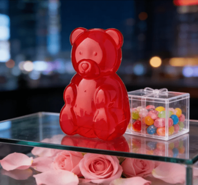 16" Gummy Bear Container, Plastic Clear Plastic Bear Shaped Candy Boxes ...