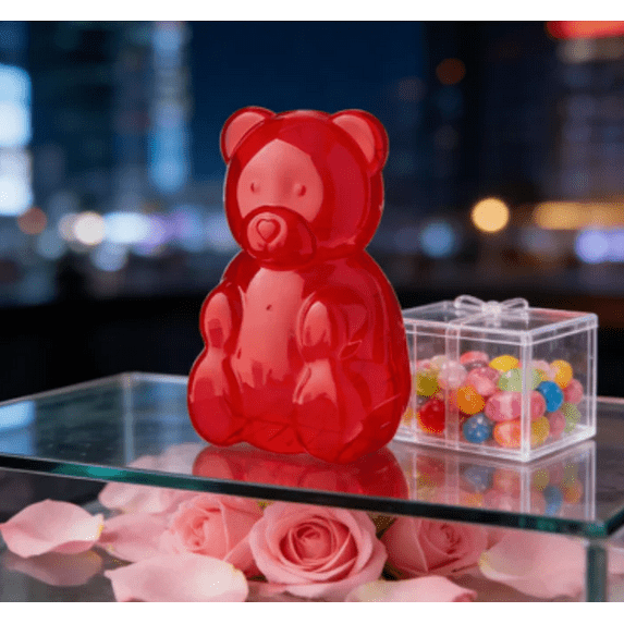 16" Gummy Bear Container, Plastic Clear Plastic Bear Shaped Candy Boxes ...