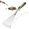 16" Hand Rake, Heavy Duty Stainless Steel Garden Rake with Soft Handle ...