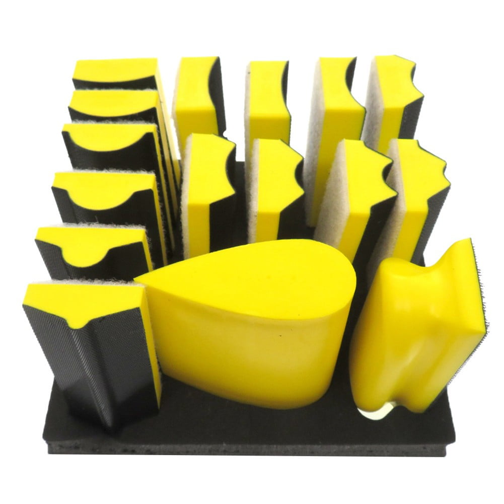 16 Hand Sanding Block Set Contoured Hand Sander Tools Kit Polishing ...