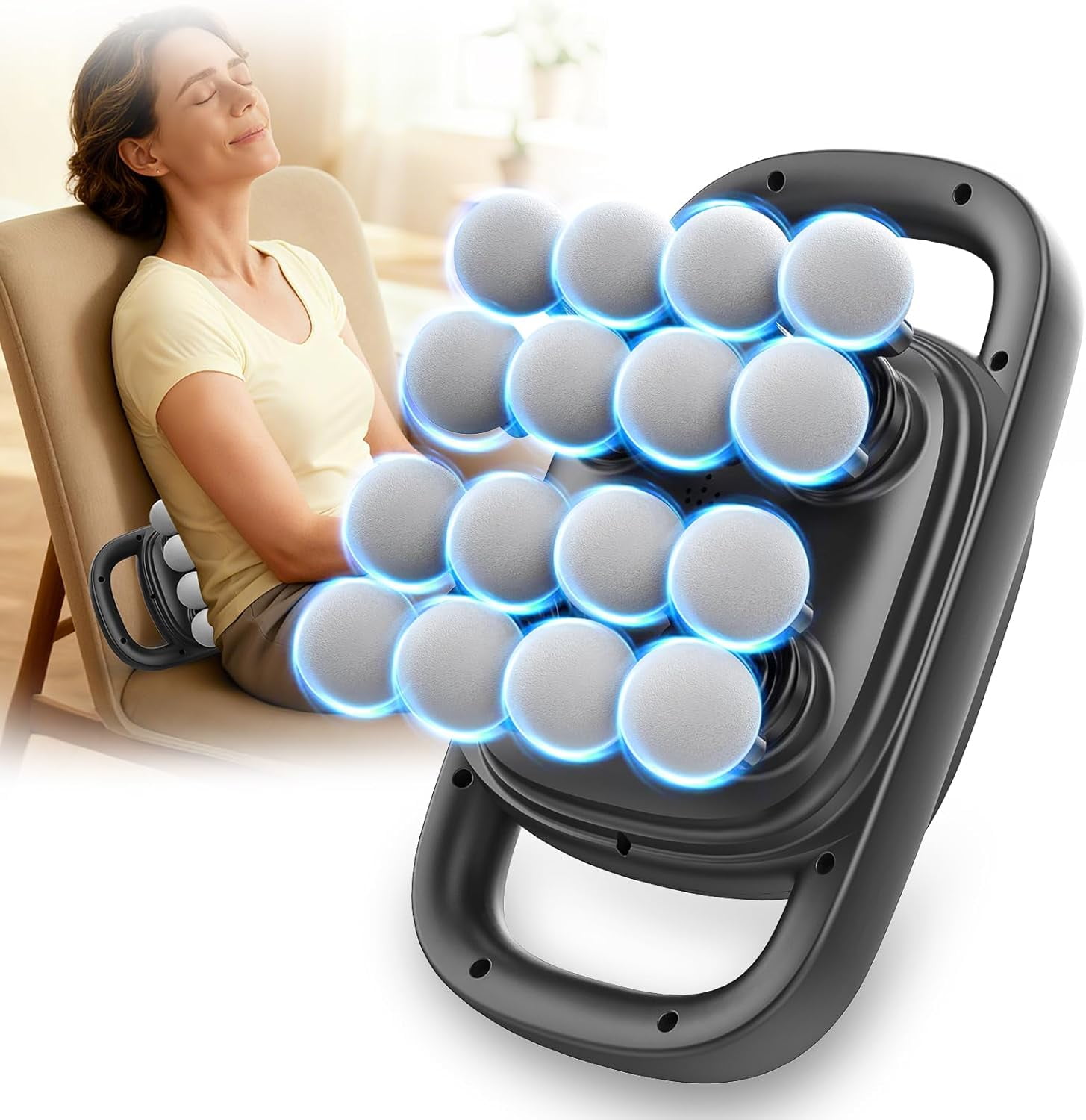 16 Head Massage Gun, Deep Tissue Percussion Massager with 99 Intensity ...