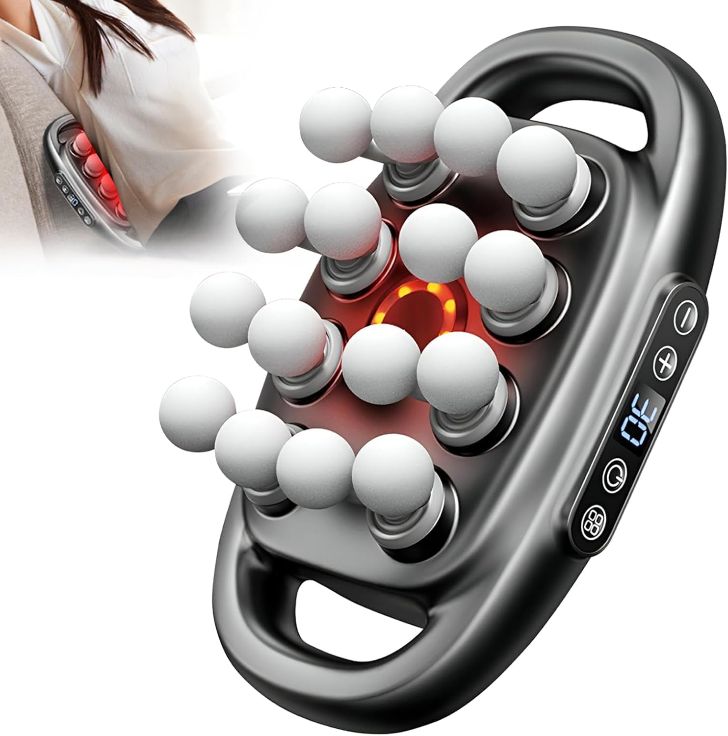 16-Head Massage Gun Set, Red light irradiation, 30 Intensities, Deep ...