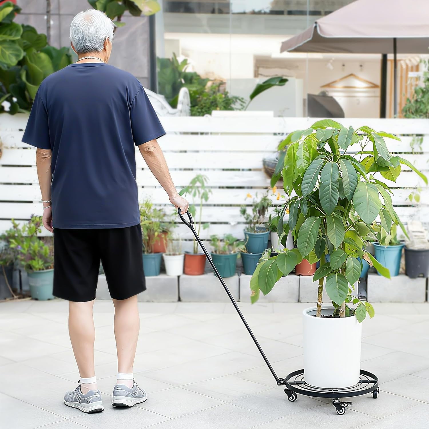 16" Heavy Duty Plant Dolly with Wheels Rolling Planter Base for Indoor ...