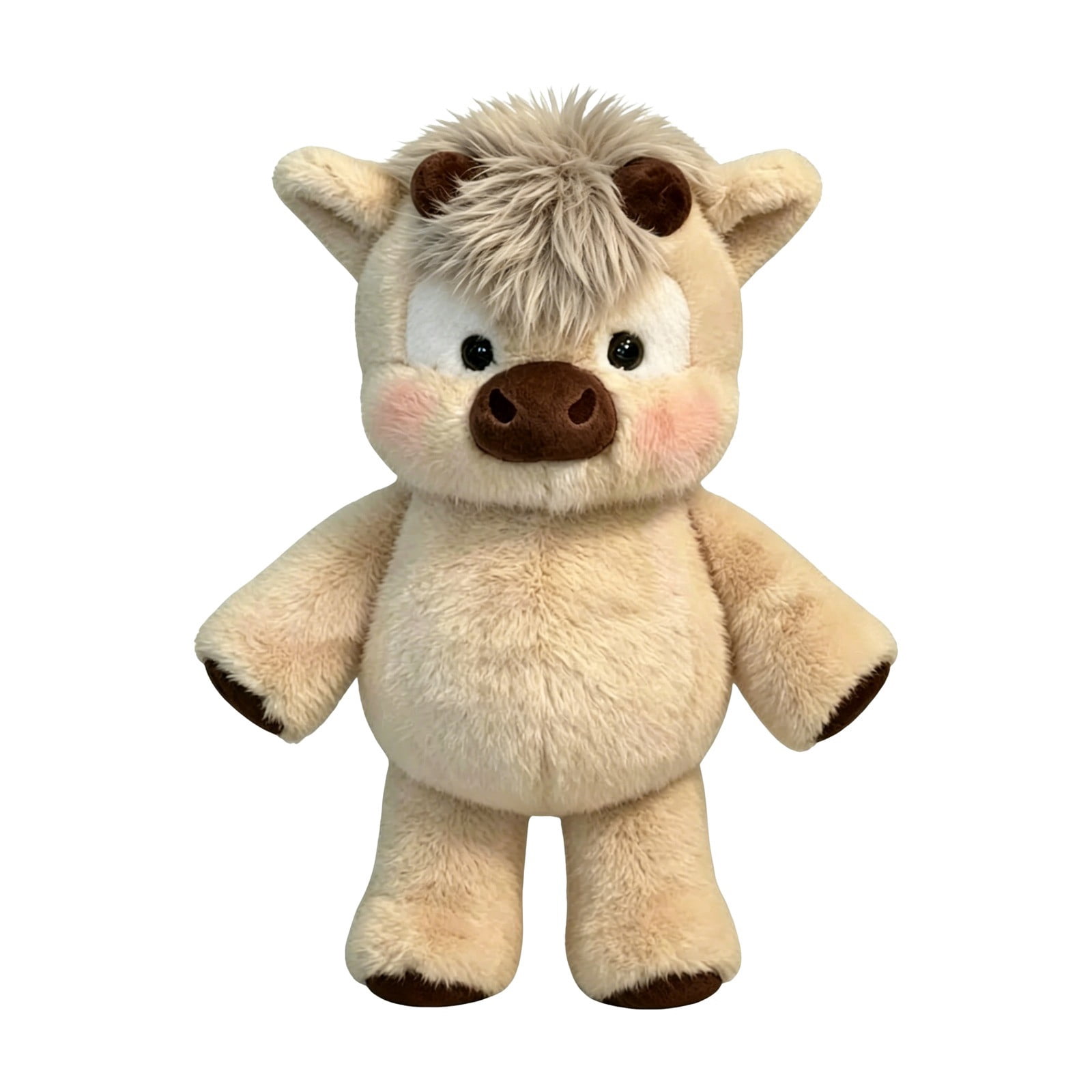 16" Highland Cow Plush Toy, Soft Furry Stuffed Animal for Stress Relief ...