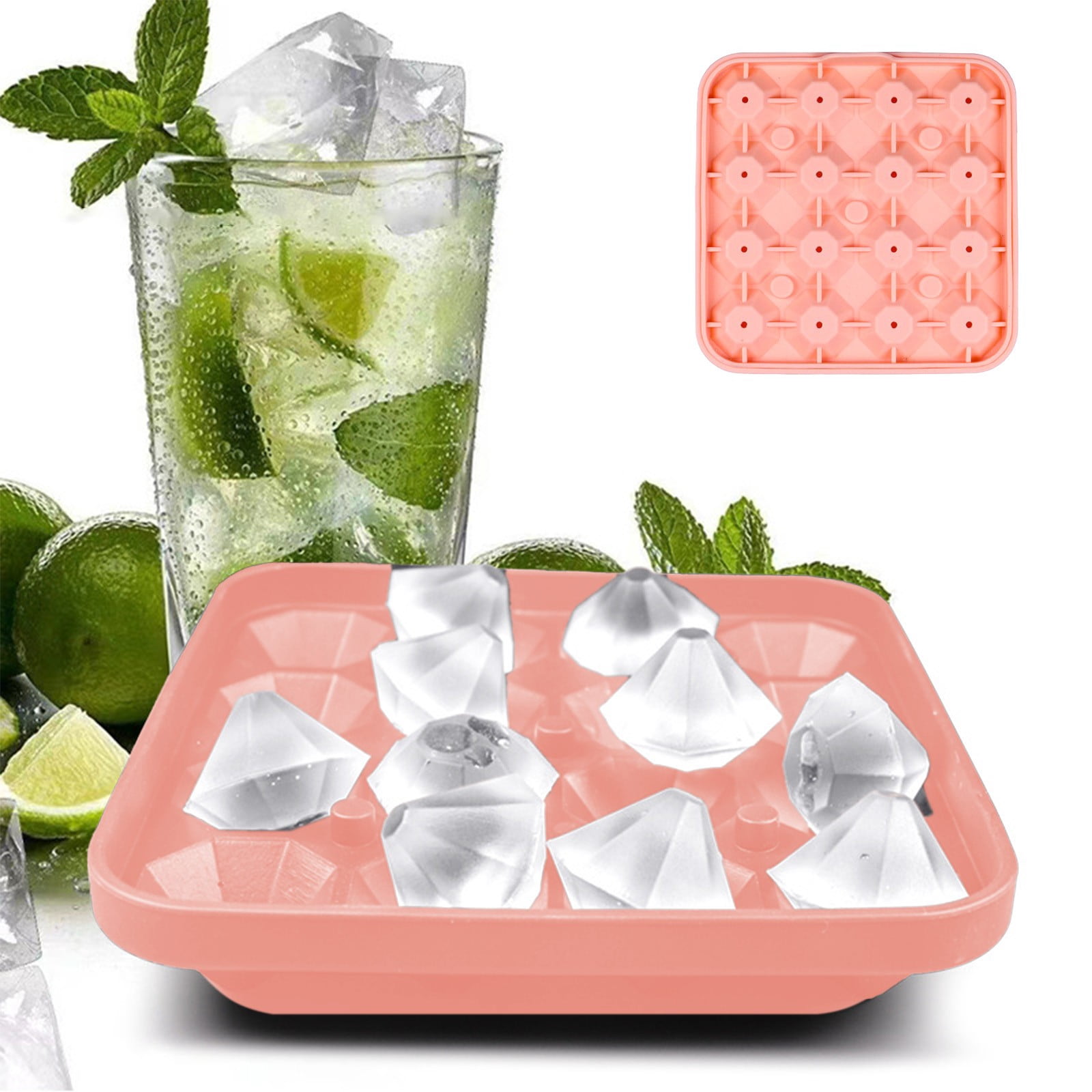 16-Hole Food Grade Silicone Ice Molds with Funnel, 13x13x2.5cm Black ...