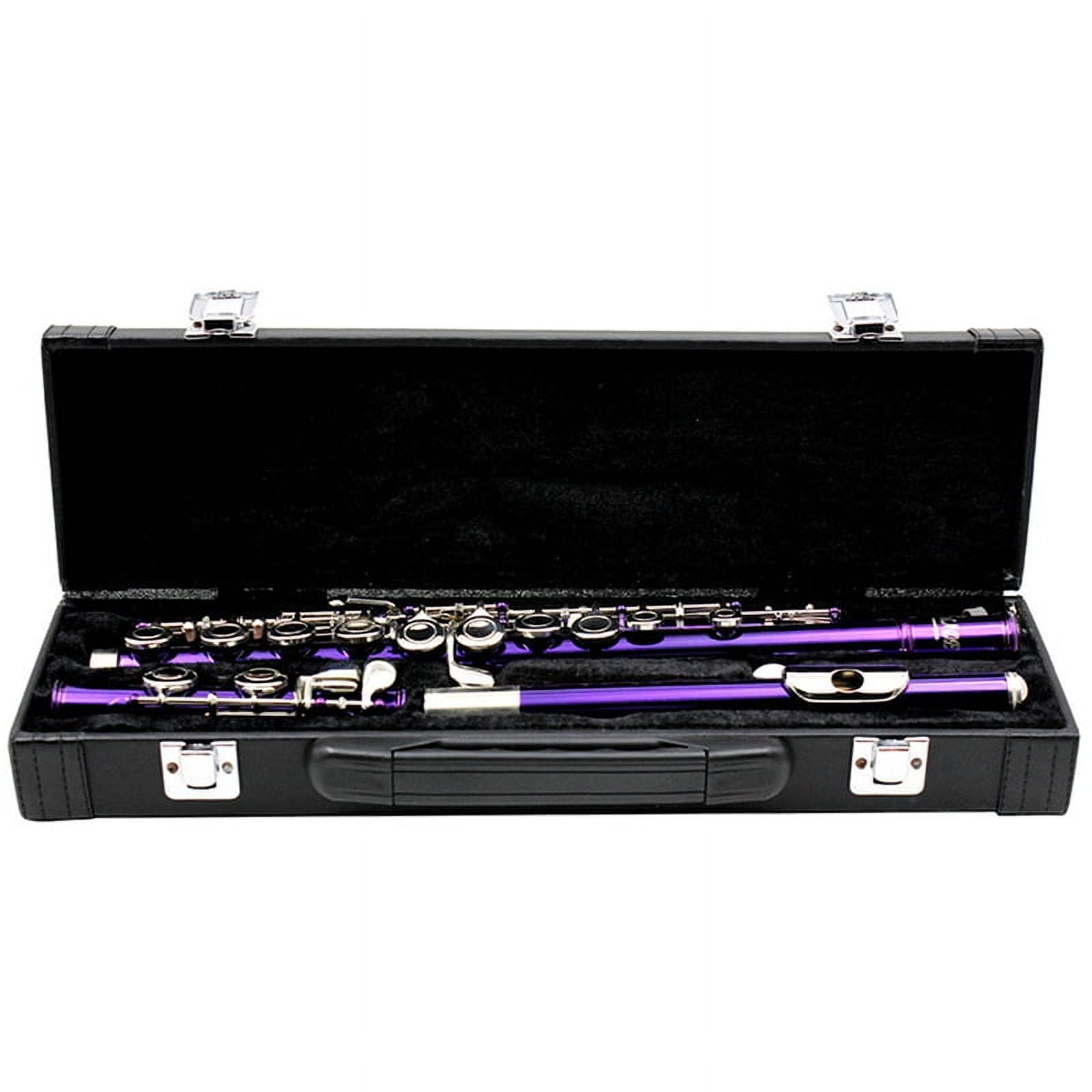16 Holes Flute Case Portable Flute Storage Box Leather Handbag Tube Musical Instrument Case ...