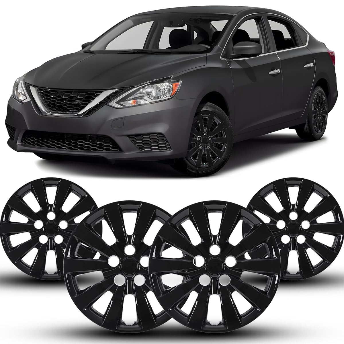 16" Hubcaps Wheel Covers for 2013-2019 Nissan Sentra & 2011-2017 Nissan ...