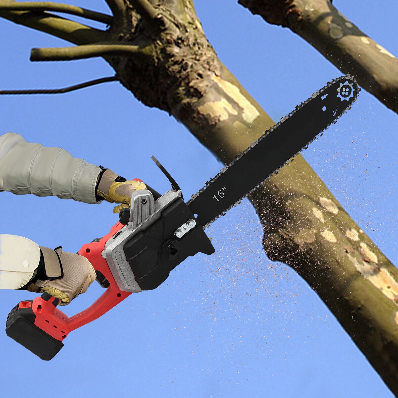 16 INCH Brushless Chainsaw Battery-Operated Chainsaw for Wood Cutting ...