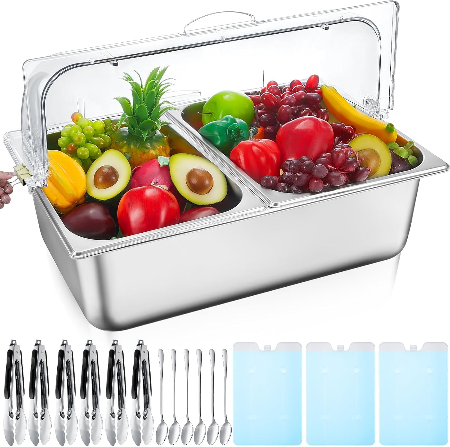 16 Ice Food Spice Serving Display Countertop Chilled Condiment ...