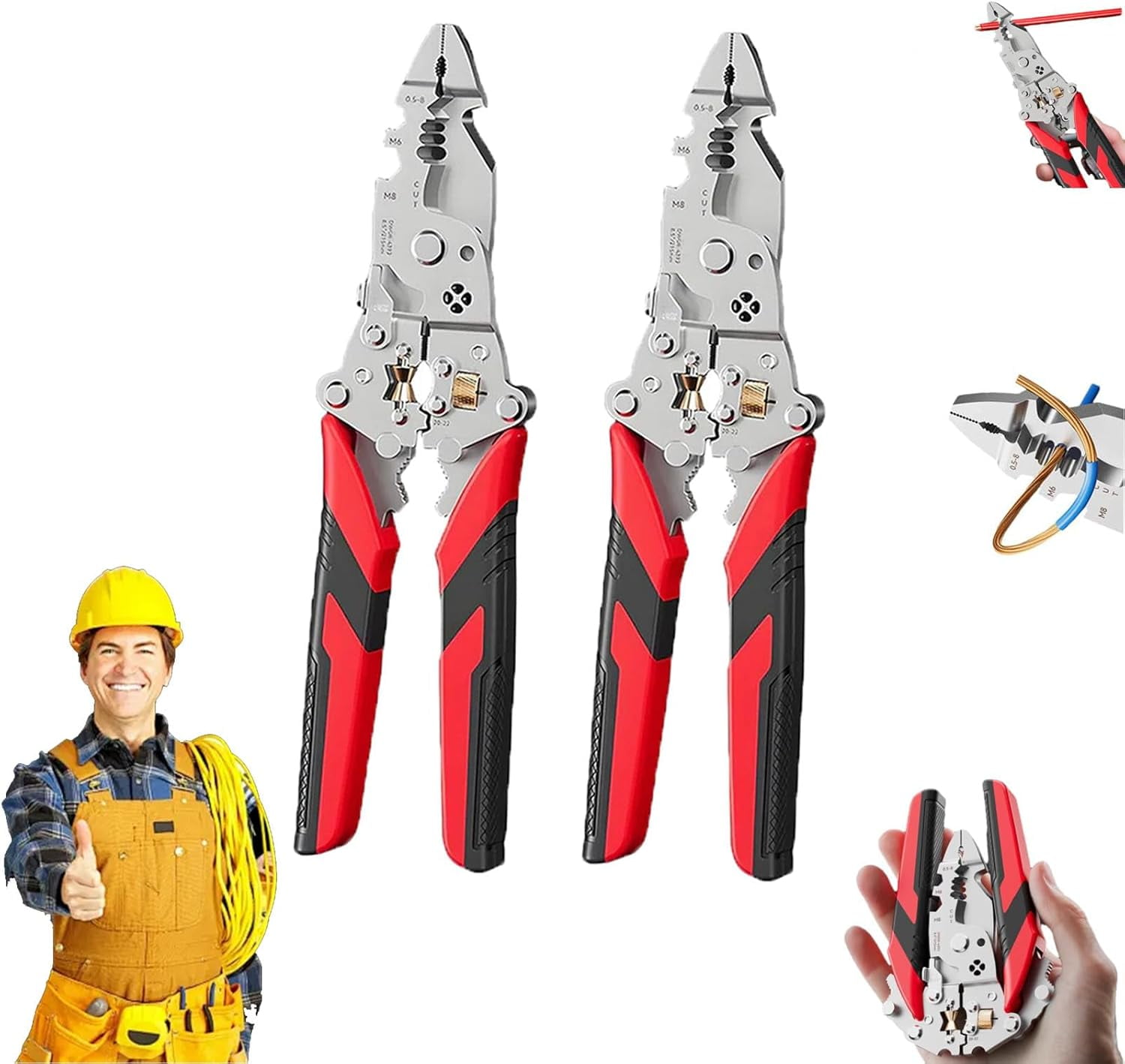 16-In-1 Foldable Stainless Steel Wire Stripper, 16 in 1 Wire Stripper ...