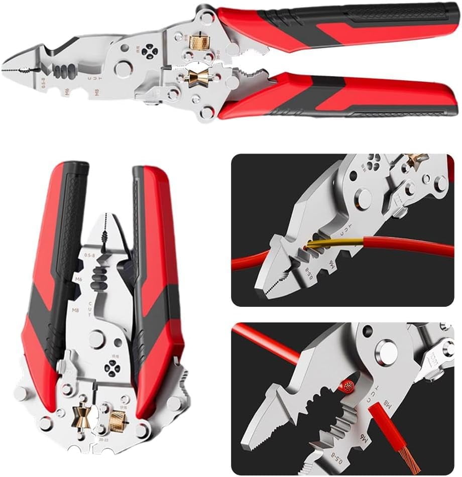 16-In-1 Foldable Stainless Steel Wire Stripper, Multifunctional Wire ...
