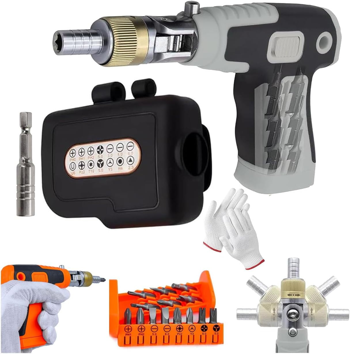 16-In-1 Multi Screwdriver Set, Electric Screwdriver Gun with Magnetic ...