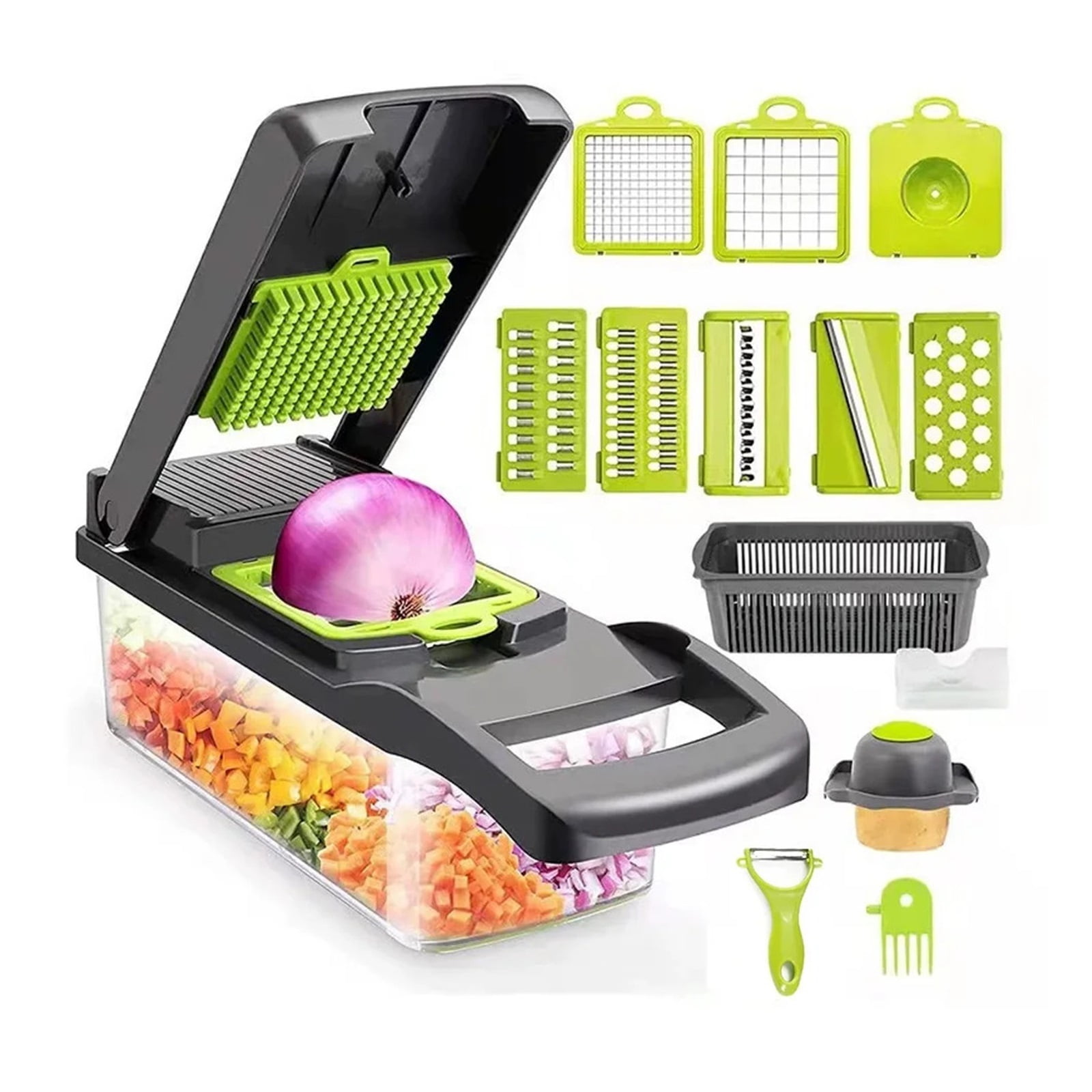 16 In 1 Multi-functional Vegetable Cutter Onion Cutter Food Cutter ...