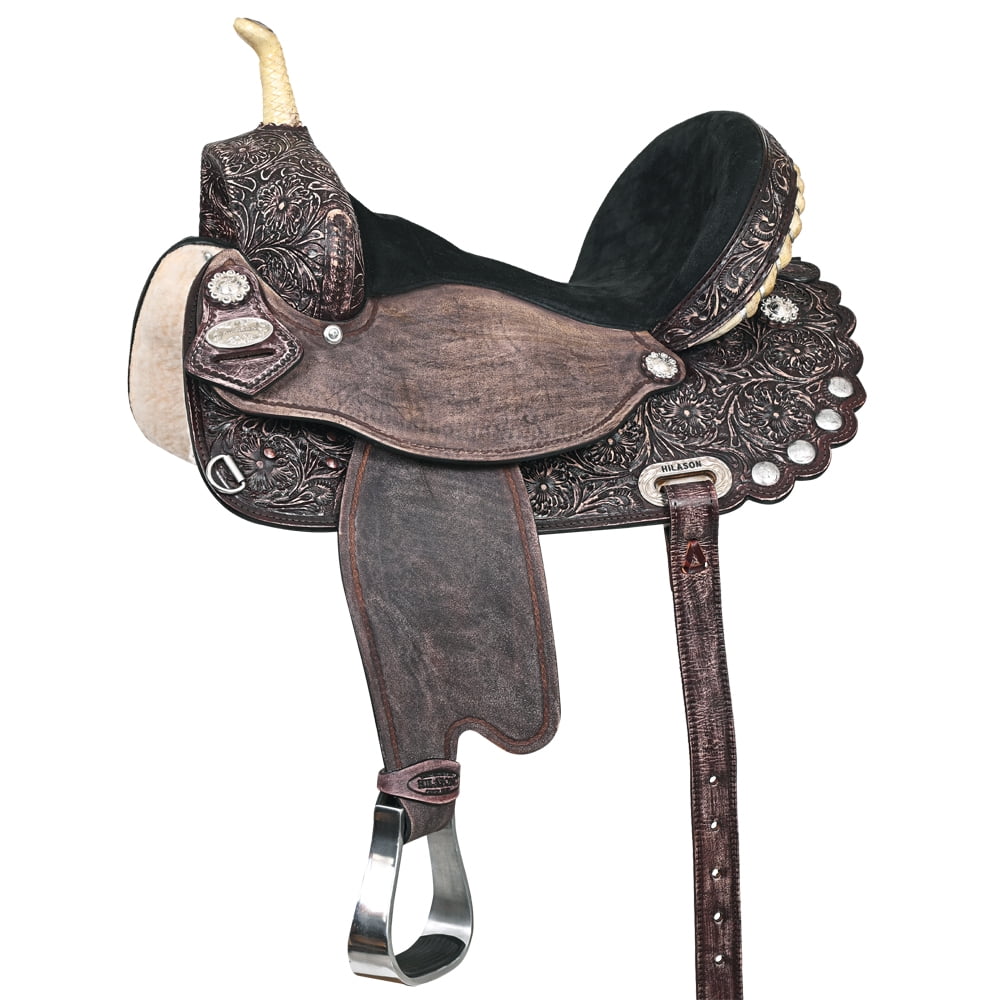 16 In Flex Tree Western Horse Saddle American Leather Trail Barrel By ...