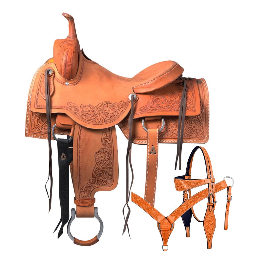 16 In HILASON Horse Cutting Cutter Trail Pleasure Leather Saddle & Tack ...