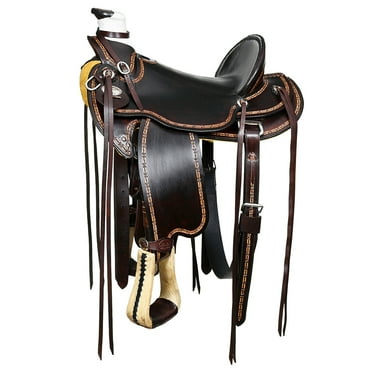 16 In Western Horse Saddle American Leather Ranch Roping Trail Hilason ...