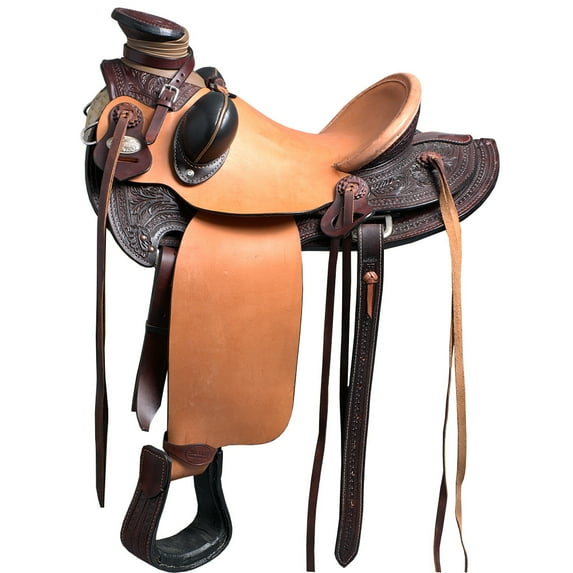 16 In Western Horse Saddle American Leather Wade Ranch Roping Dark Brown Hilason - Walmart.com