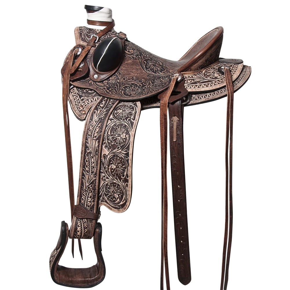 16 In Western Horse Saddle American Leather Wade Ranch Roping Dark ...