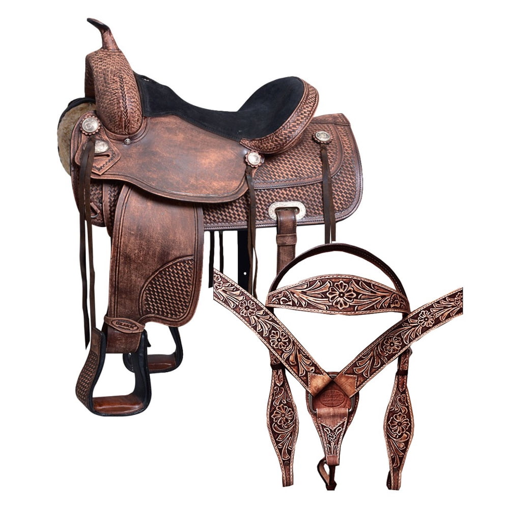 16 In Western Horse Treeless Trail Pleasure Saddle American Leather ...