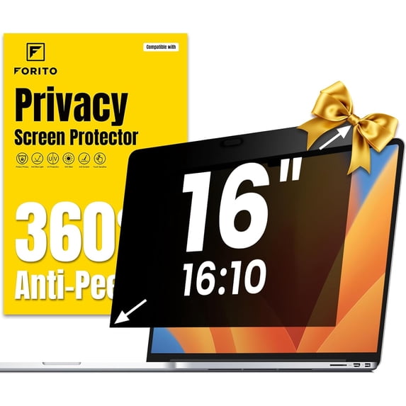 16 Inch 16:10 360° Laptop Privacy Screen Protector, Anti Peeping and ...