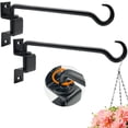 16 Inch 2 Pack Swivel Plant Hangers Outdoor Heavy Duty - Black Iron ...