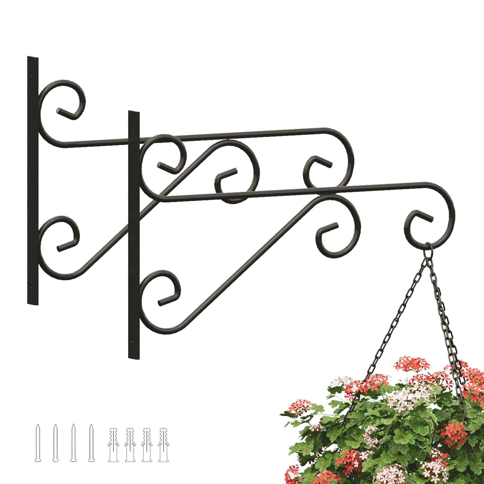 16 Inch-2 Pcs Metal Heavy Duty Rust-resistant Hanging Plant Hooks for ...