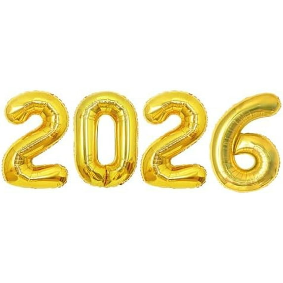 16 Inch 2026 Balloons, 2026 Foil Number Balloons for 2026 New Year Eve ...