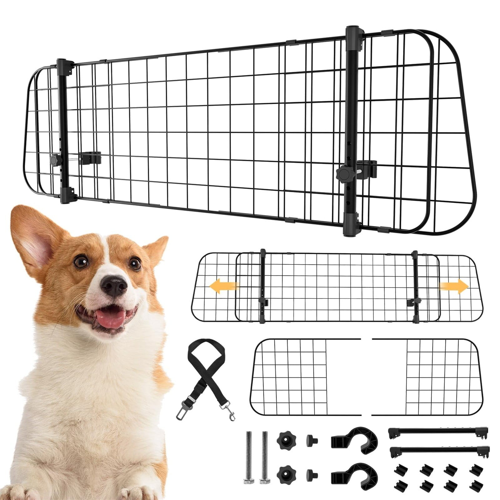 16-Inch Adjustable Dog Car Barrier, Pet Safety Guard for Trunk or ...