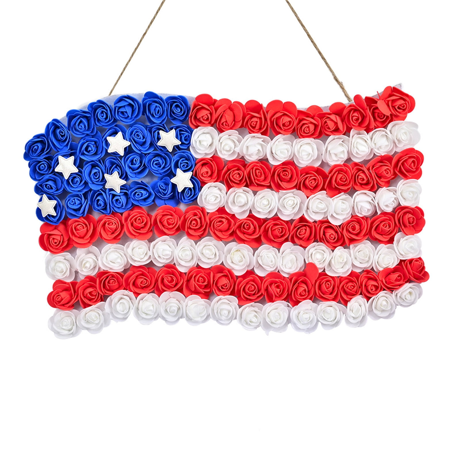 16 Inch American Flag Signs 4th of July Wreath Patriotic Red White and ...