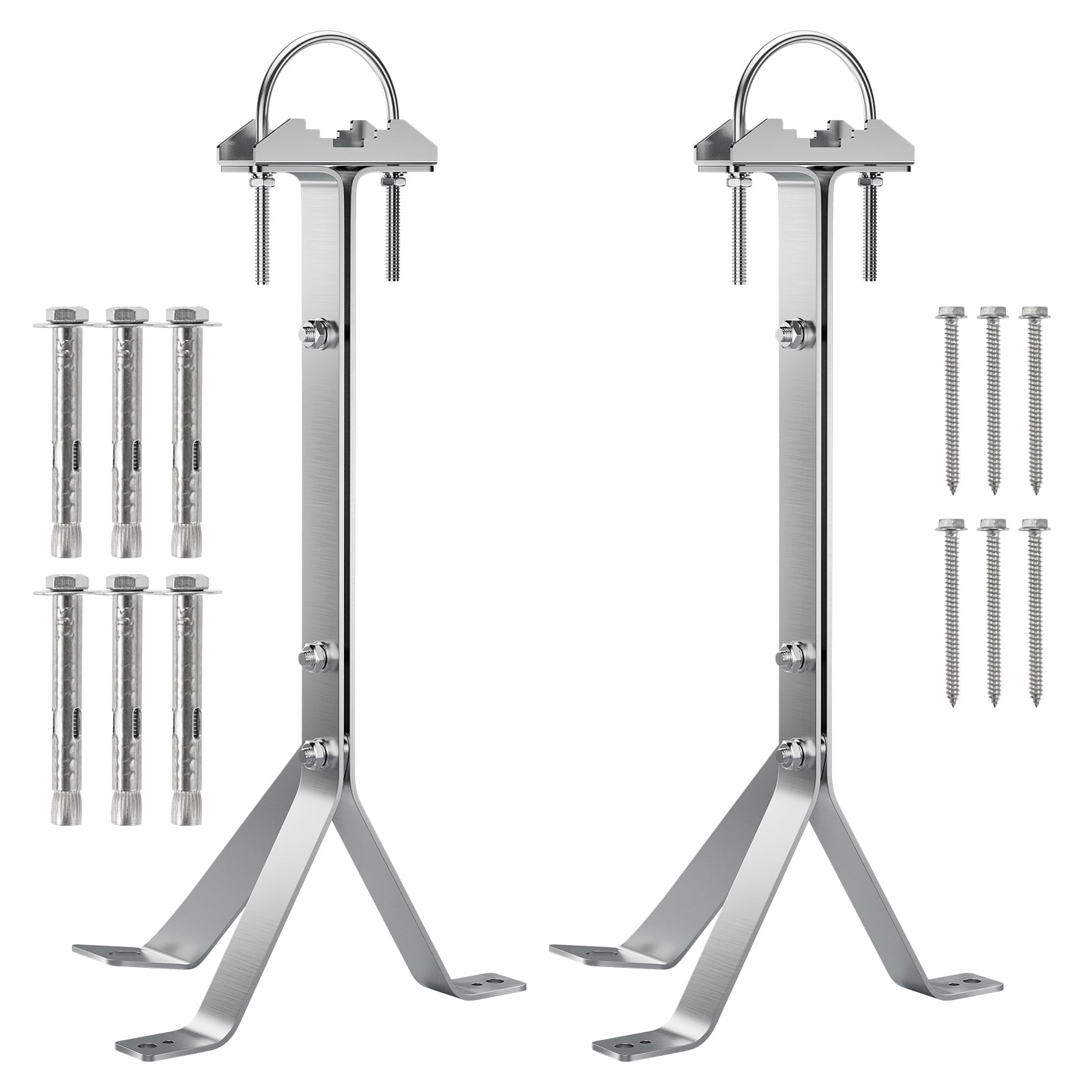 2 Pcs 16" Antenna Mast Wall Mount Bracket Heavy Duty 3-Legs Stand Off ...