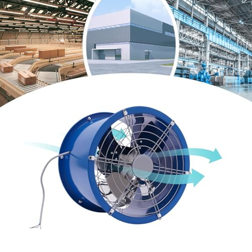 16-Inch Axial Blower Exhaust Fan 550W Ventilation Extractor Fan Wall ...