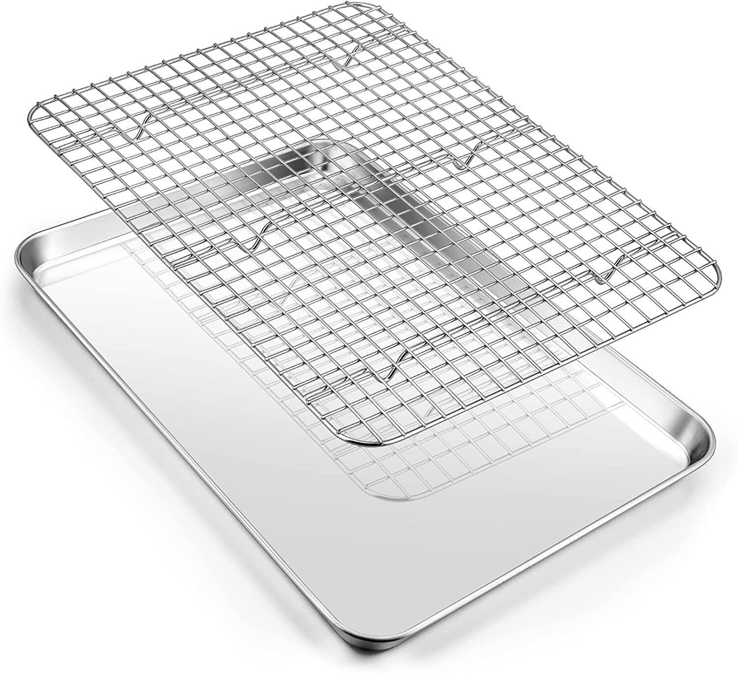 16 Inch Baking Sheet and Rack Set, RUseeN Stainless Steel Baking Cookie ...
